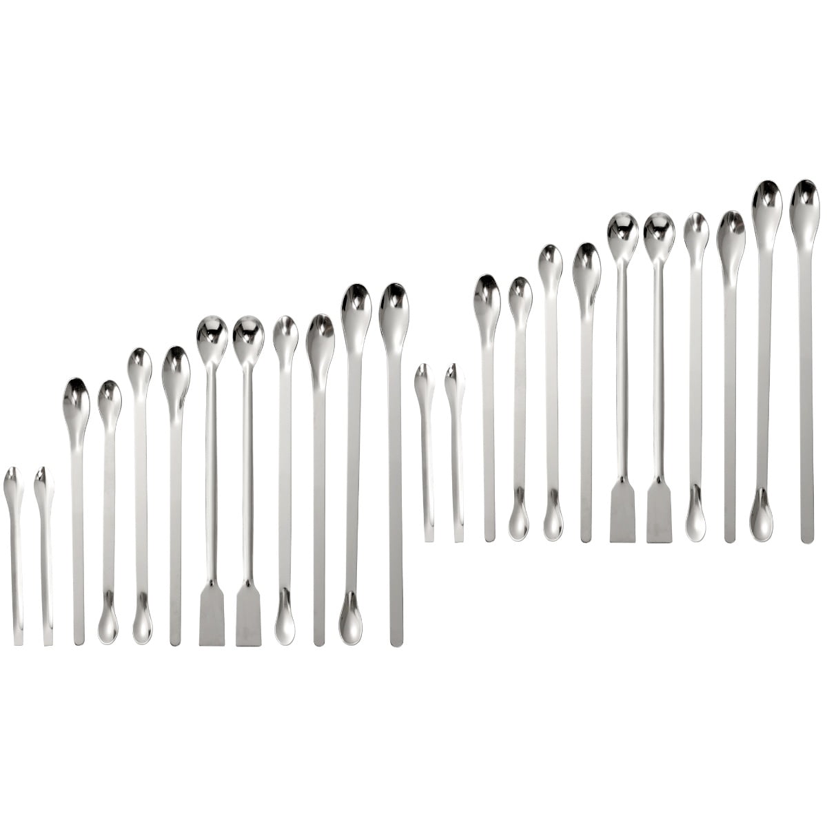 2pcs UKCOCO 12PCS Stainless Steel Spoon Spatula/Laboratory Sampling ...