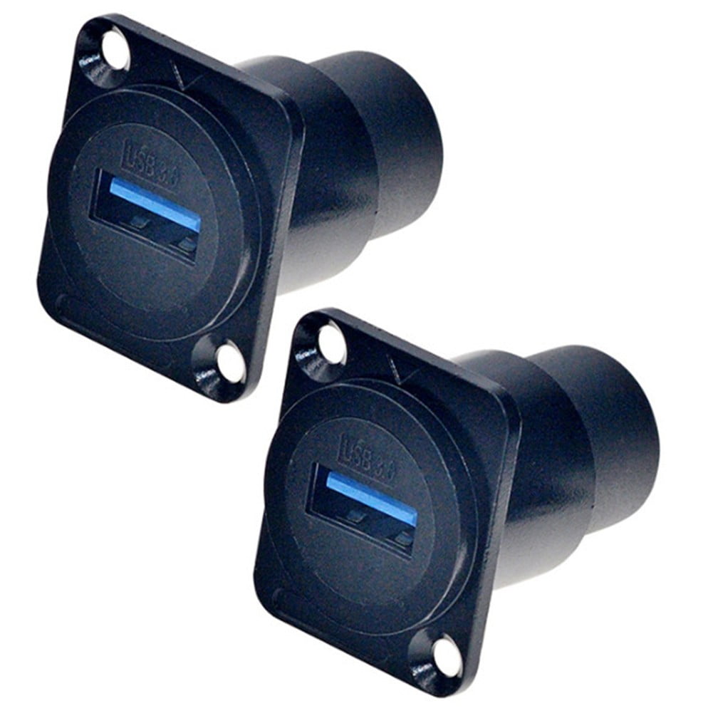 2pcs USB 3.0 D-type USB Panel Mount Female to Female Pass Through ...