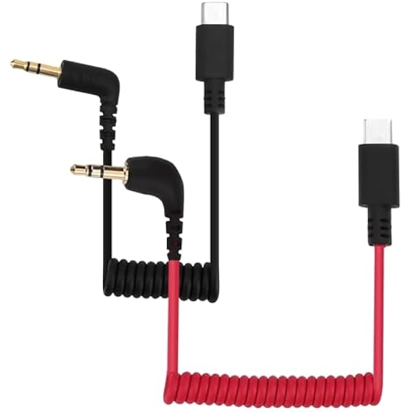 2pcs USB C to 3.5mm TRS Microphone Adapter Mic Cable, for Hollyland ...