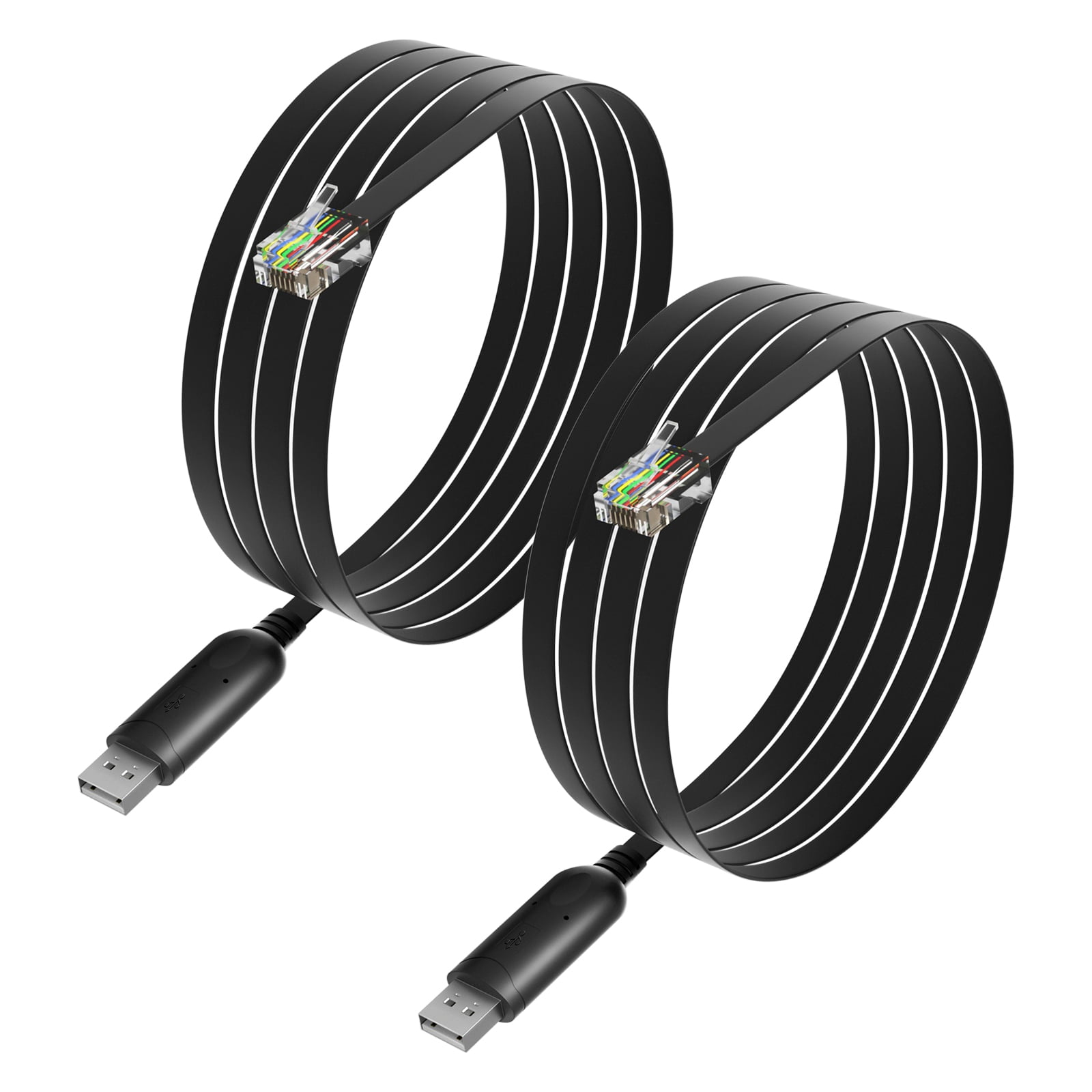 (2pcs) USB to RJ12 6P6C RS232 FT232RL Serial Converter APC PDU Cable ...