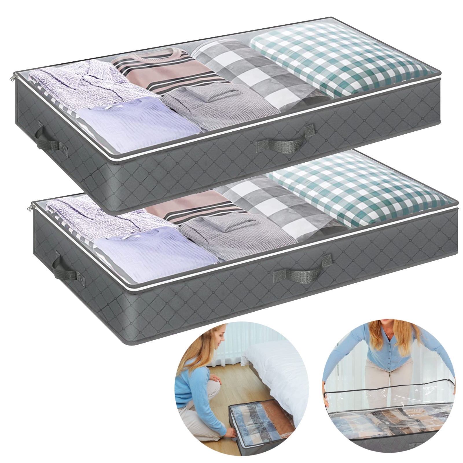 2pcs Underbed Storage Bags, TSV Foldable Underbed Storage Container ...