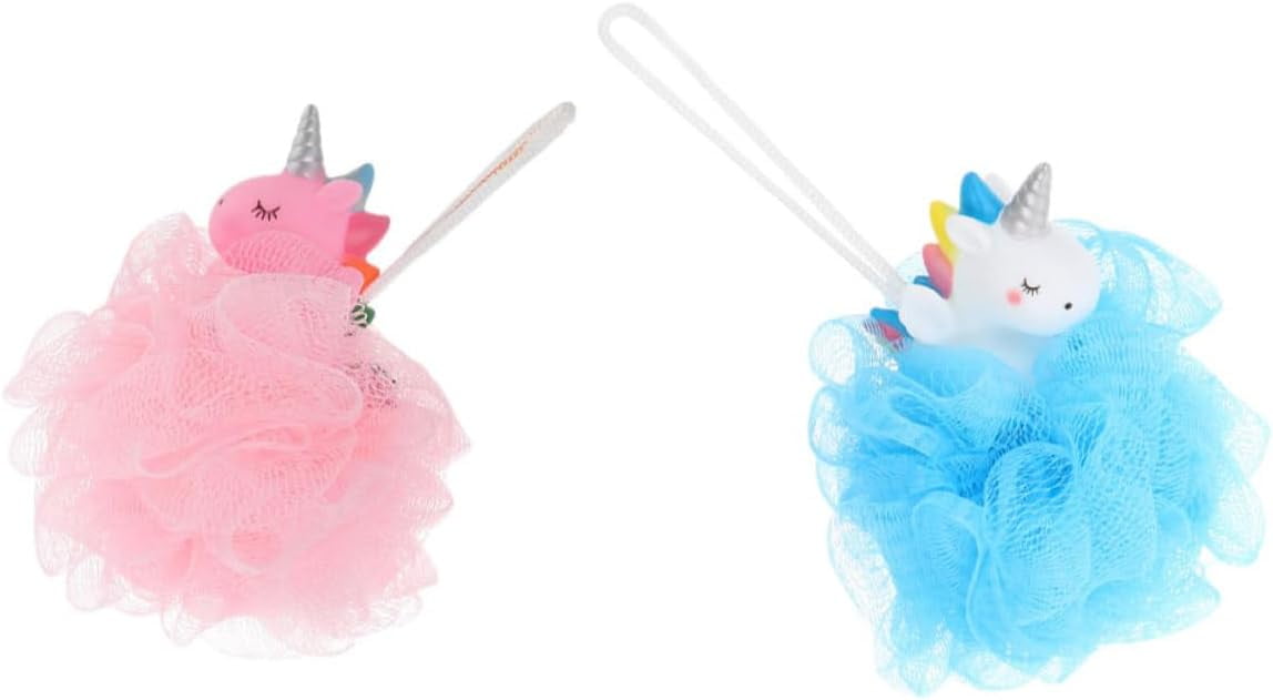 2pcs Unicorn Bath Ball Bathing Scrubber Balls Unicorns Scrubber Balls Net Scrubber Cartoon ...