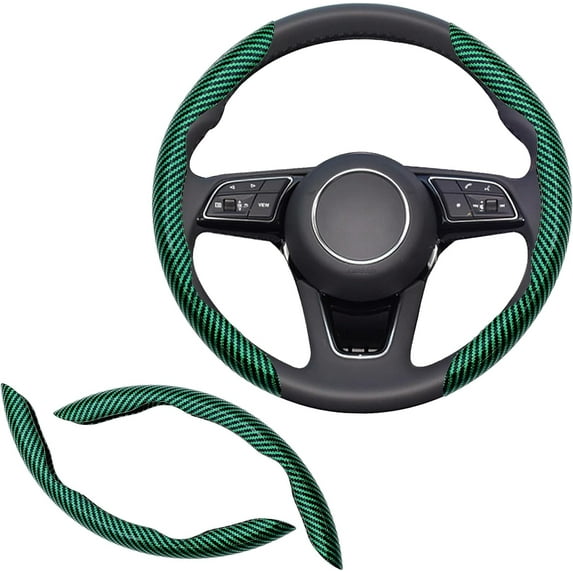 2pcs Universal Fit Carbon Fiber Steering Wheel Cover, Anti-Skid ...
