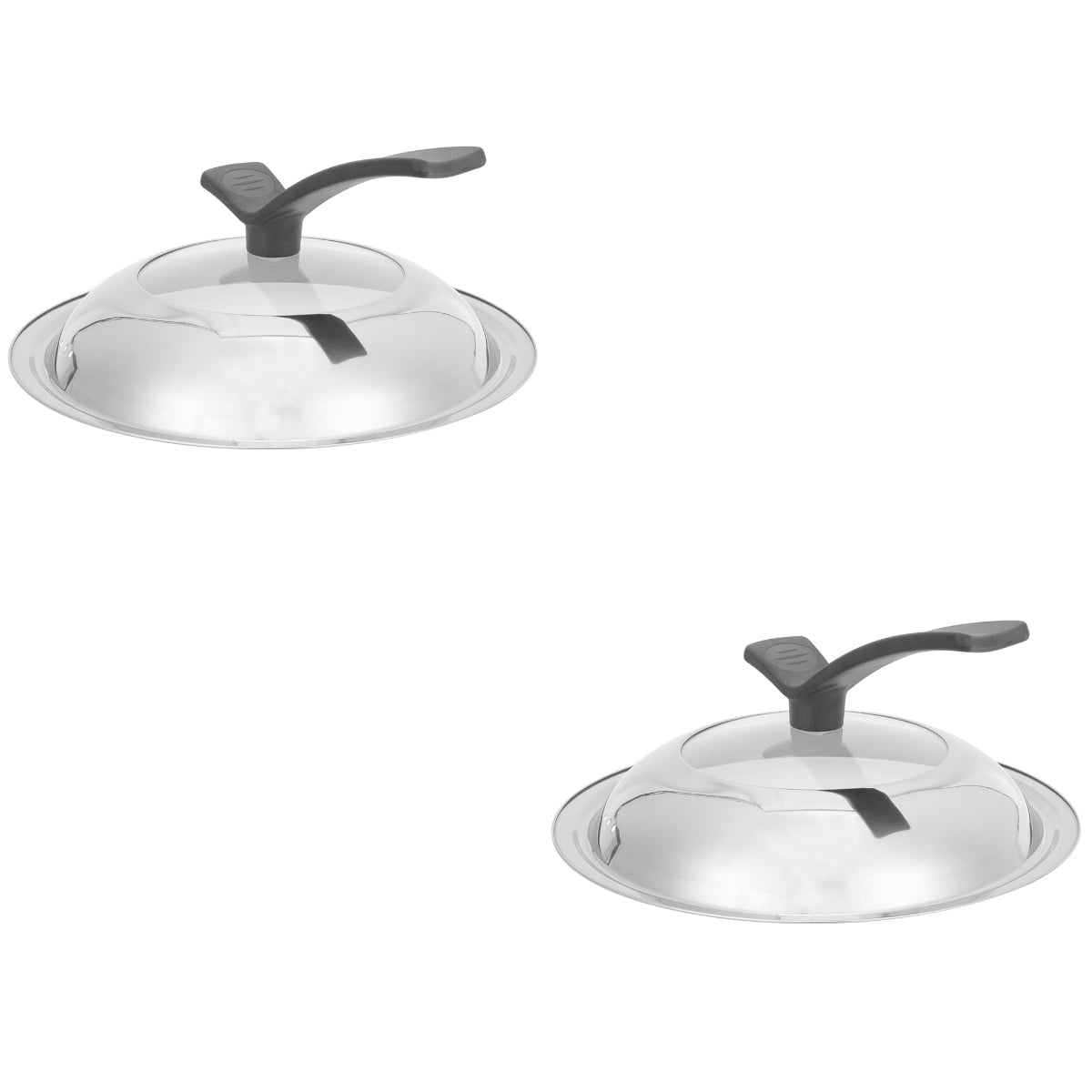 2pcs Universal Pot Cover Round Glass Pot Lid Stainless Steel Pan Lid ...