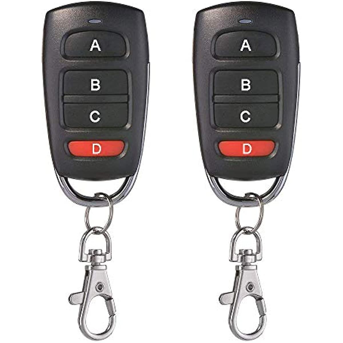 Fob 433mhz 4 Buttons Garage Door Universal Remote, Black 2 Pieces ...