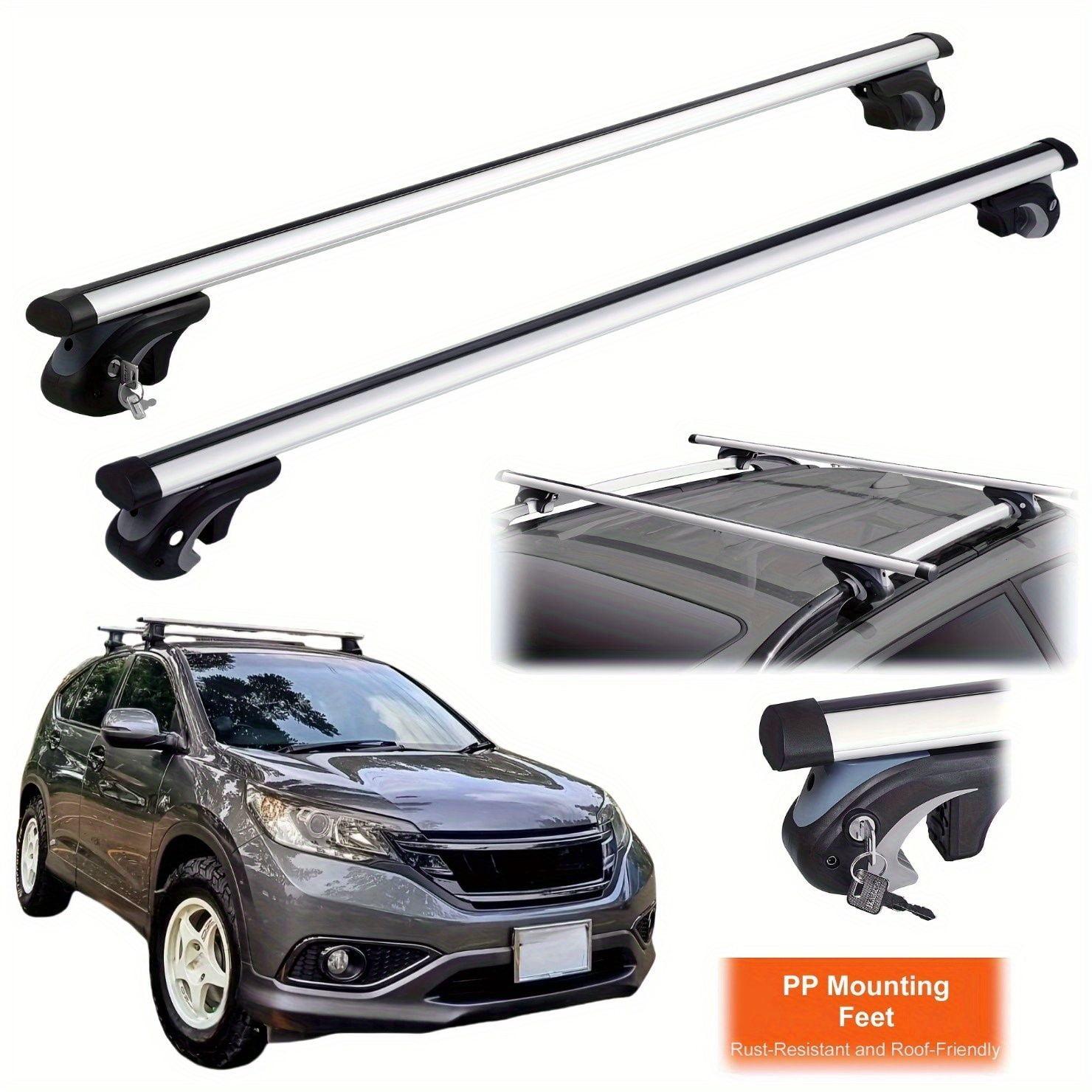 2pcs Universal Roof Rack Cross Bars, 54" Aluminum Roof Rack Crossbars ...