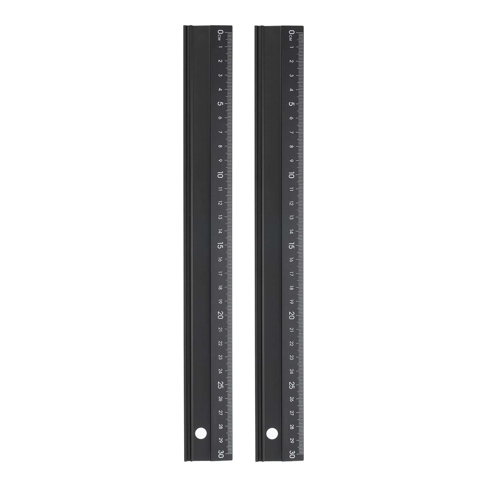 2pcs Uxcell Cutting Ruler 30cm Metric Aluminum Alloy Straight Ruler Non ...