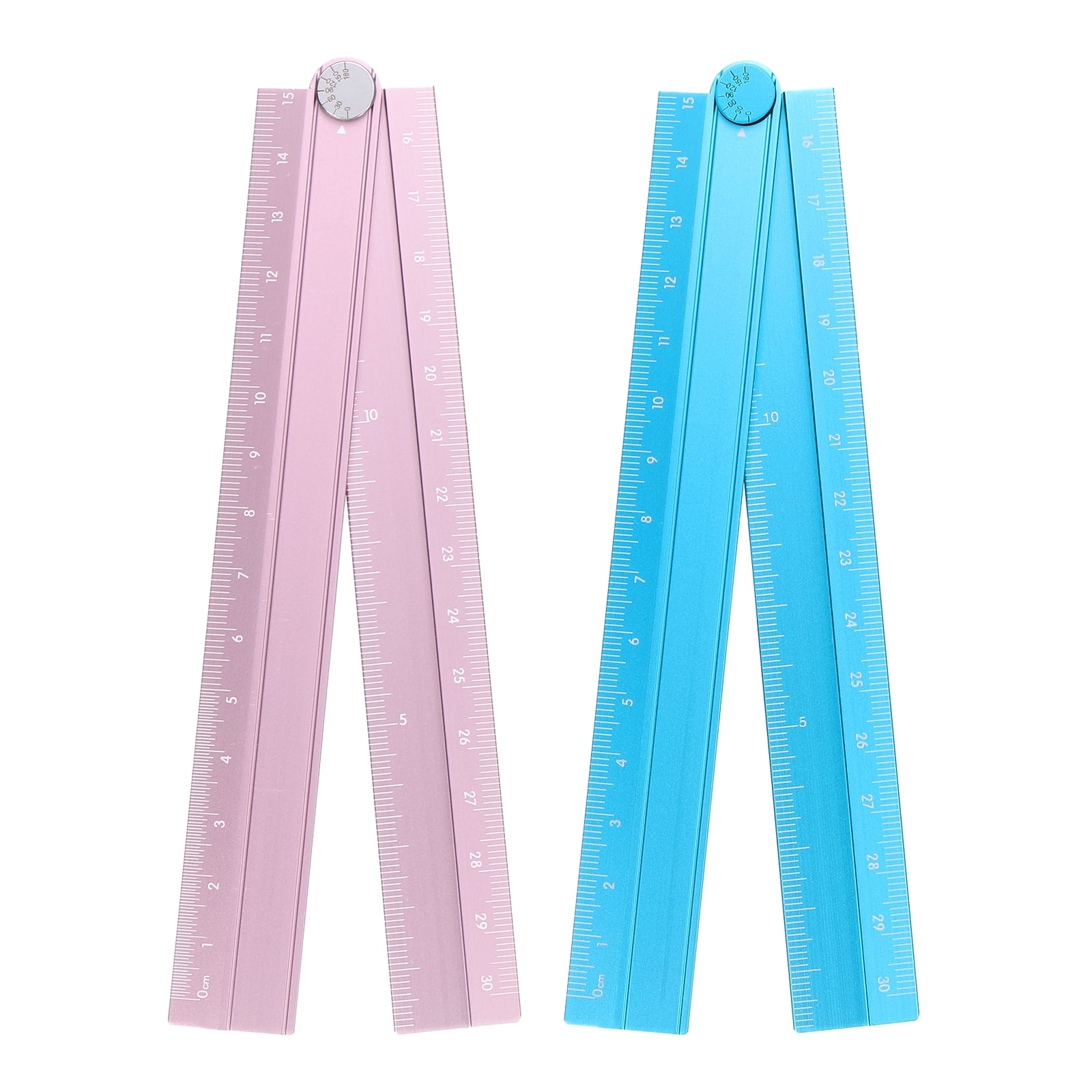 Uxcell 2Pcs Folding Straight Ruler 30cm Metric Aluminum Alloy Angle ...