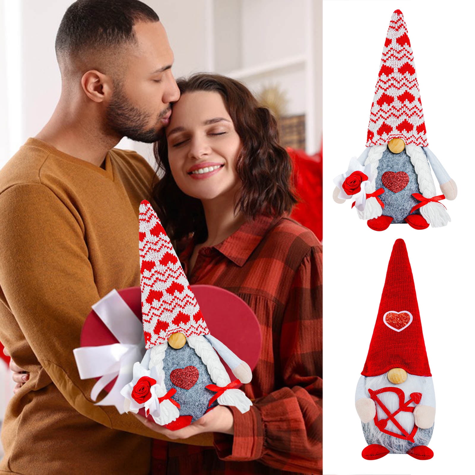 2pcs Valentine's Day Plush Elf Decorations Valentines Day Decorations ...