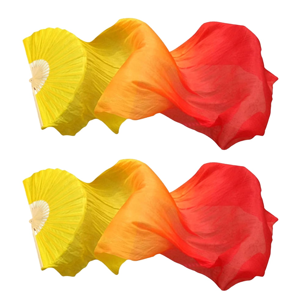 2pcs Gradient Dance Fans for Women & Kids, Handheld Folding Belly ...