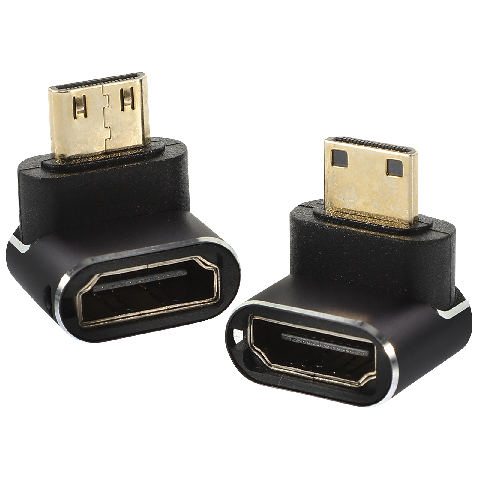 2pcs Video Male To Female Extension Converter Adapter Angled Tv Monitor ...