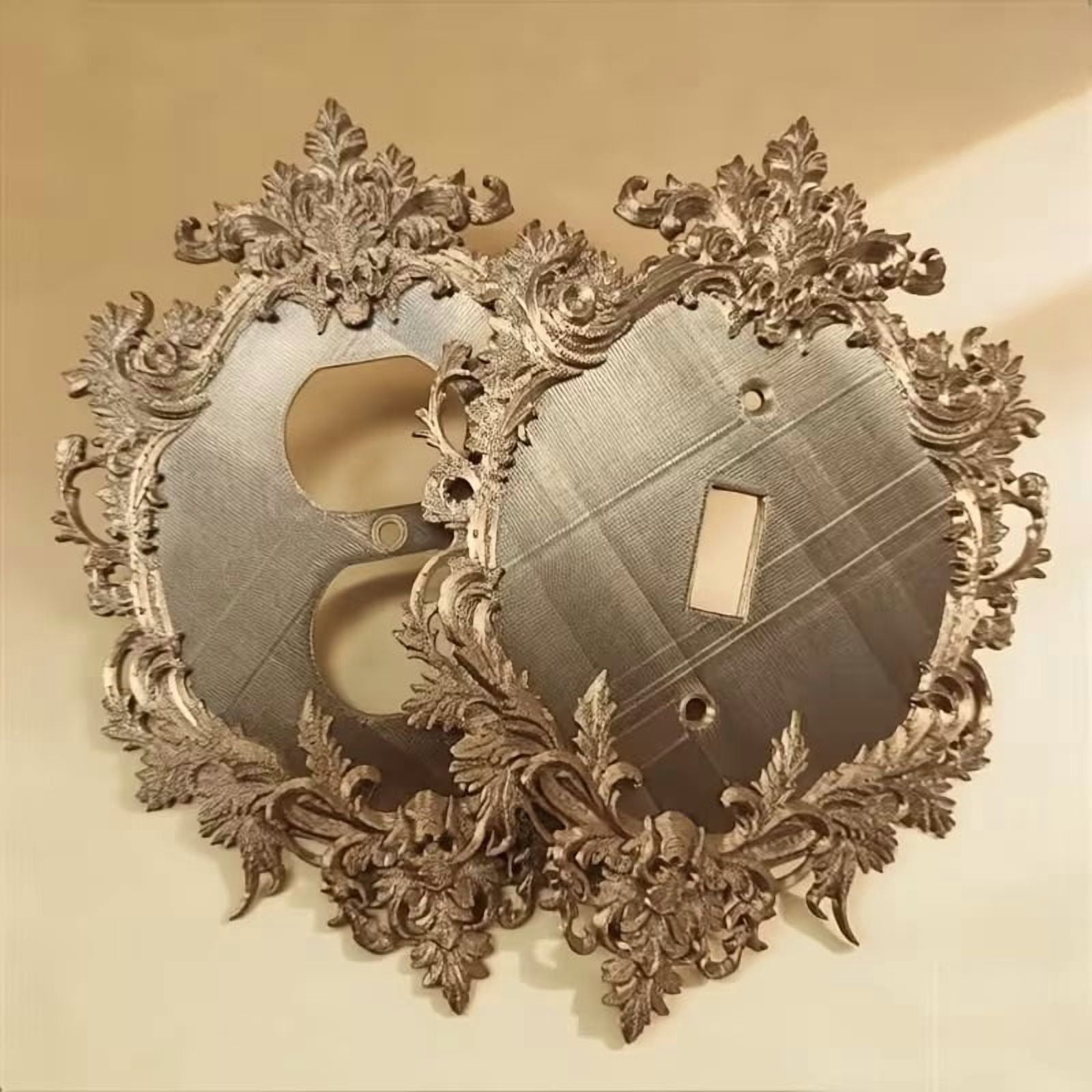 2pcs Vintage Baroque Style 3D Carved Wall Switch Decorative Panels ...