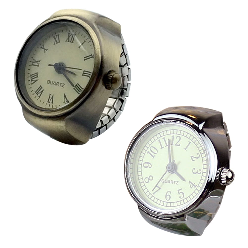 2pcs Vintage Finger Watches Creative Watches Women Men Finger Ring ...