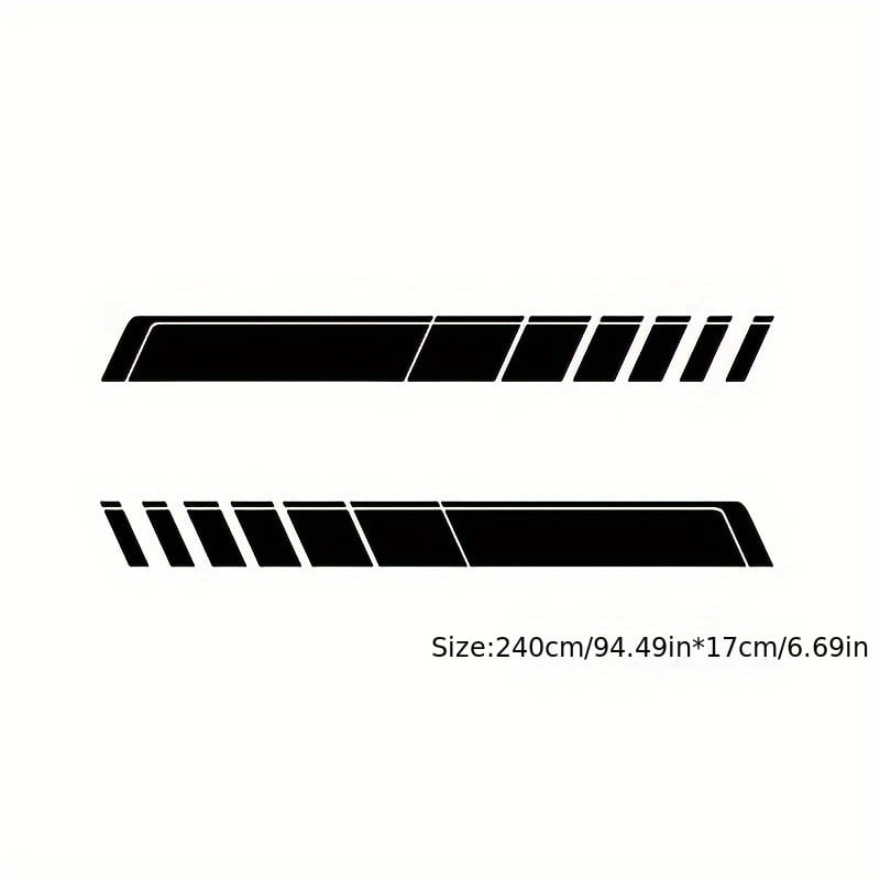 2pcs Vinyl Modified Car Racing Body Side Stripes, Decorative Stickers ...