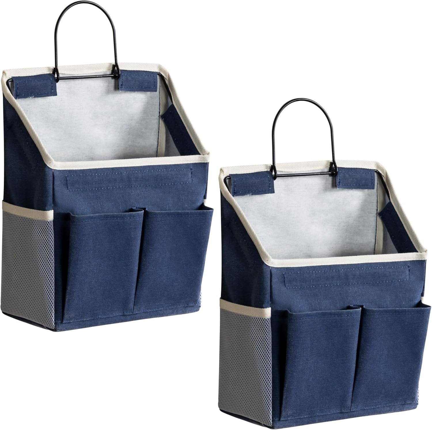 2pcs Wall Hanging Storage Bag, Small Door Closet Linen Fabric Pockets ...