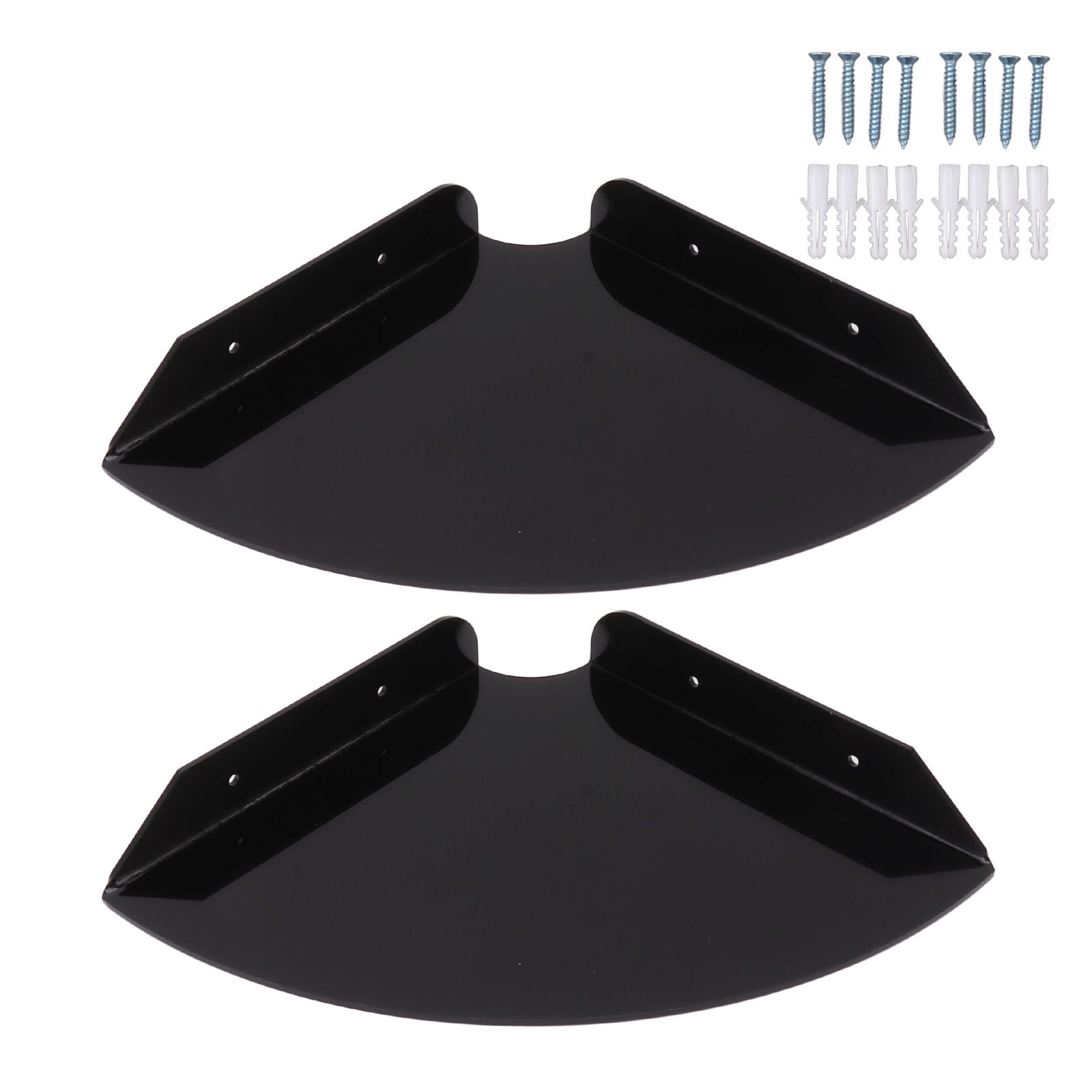 2pcs Wall Mount Floating Corner Shelves Quarter Round Hanging Corner ...