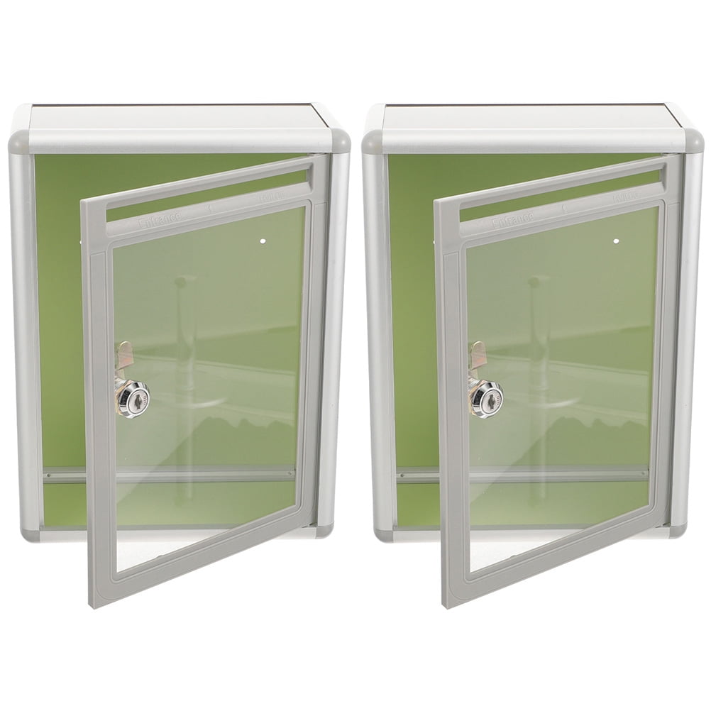 2pcs Wall Mount Postboxes Metal Mail Box Wall Mailbox with Lock Clear ...