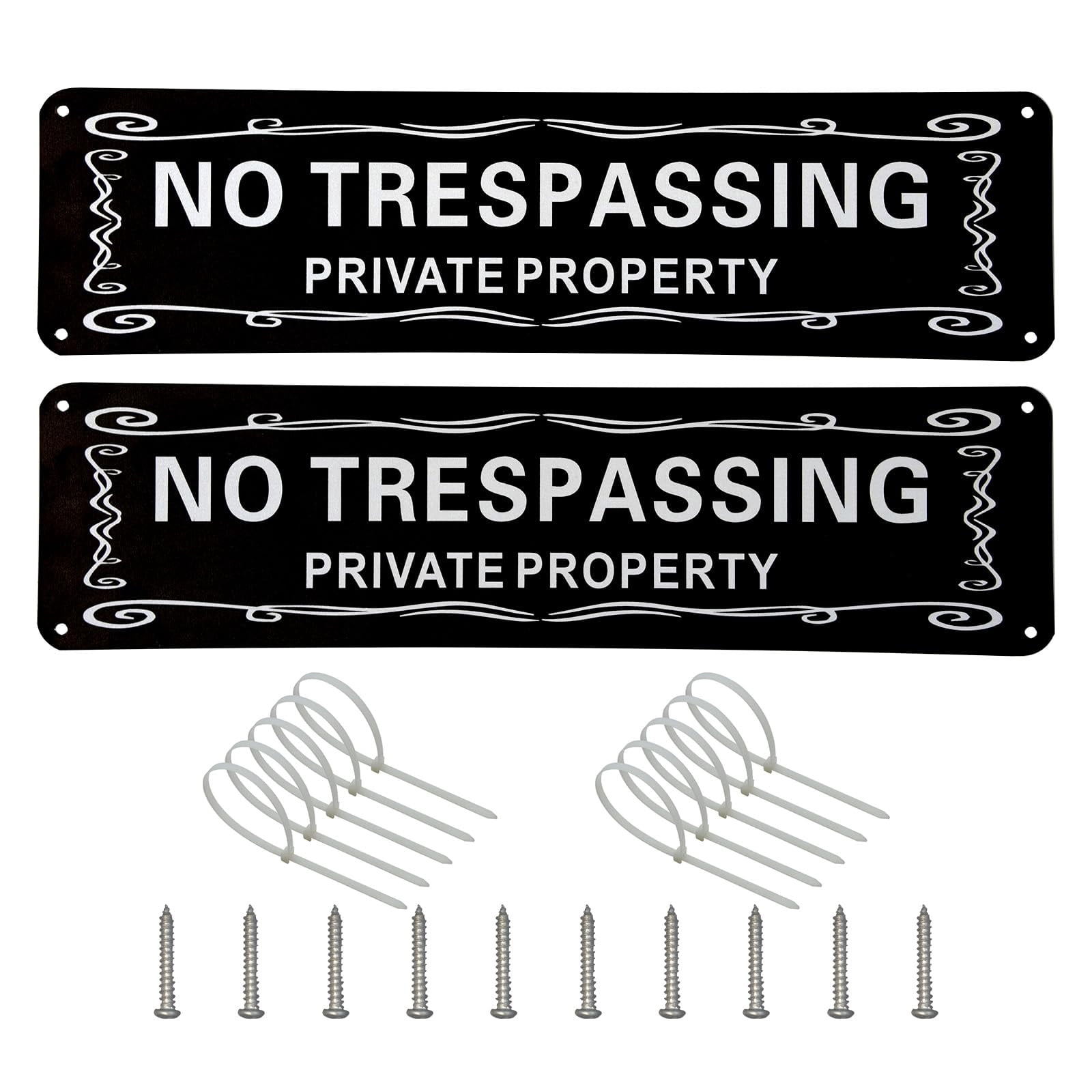 2pcs Warning Signs Beware Of Dog/No Trespassing Private Property UV ...