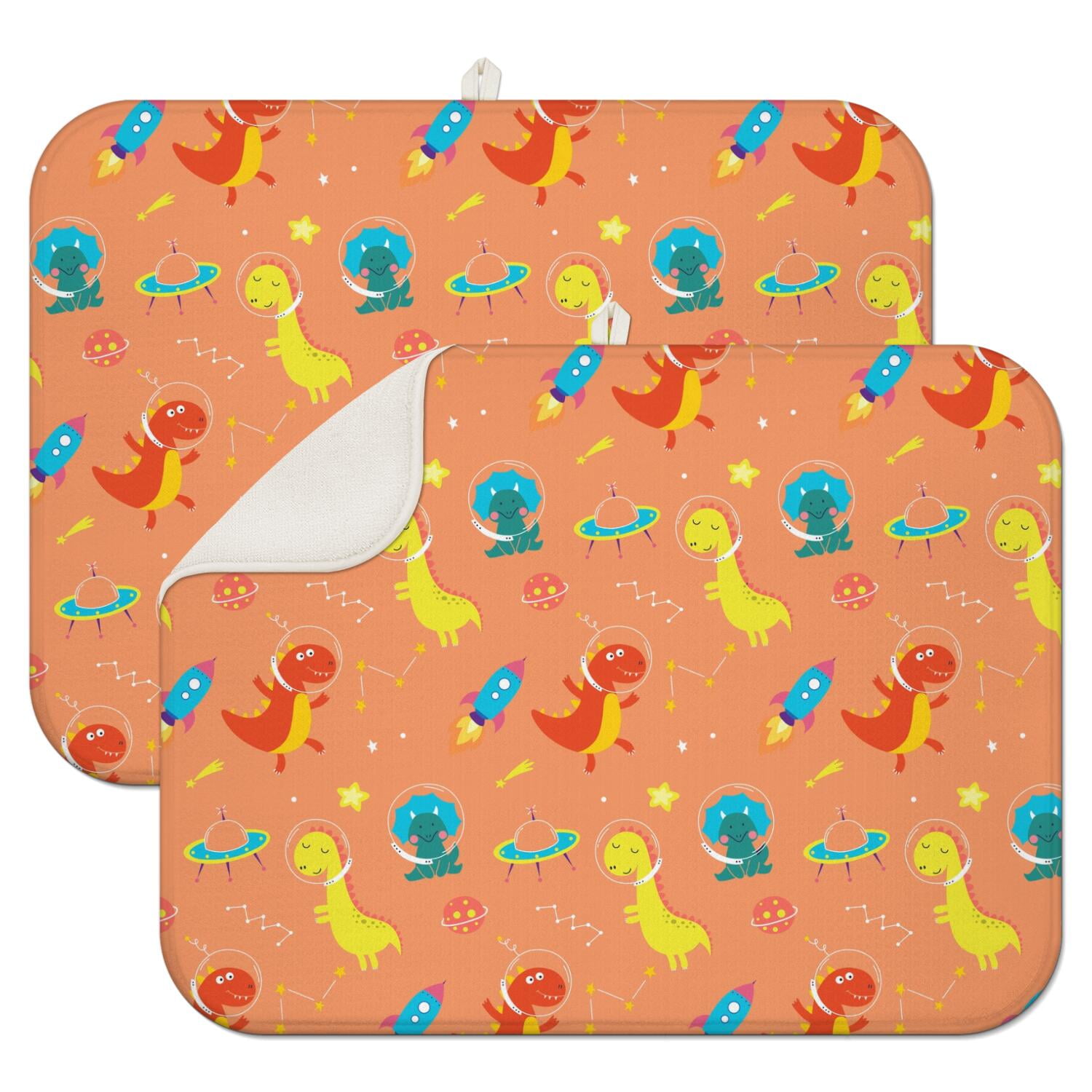 2pcs Watercolor Dinosaur Print Mat, Super Absorbent Microfiber with ...