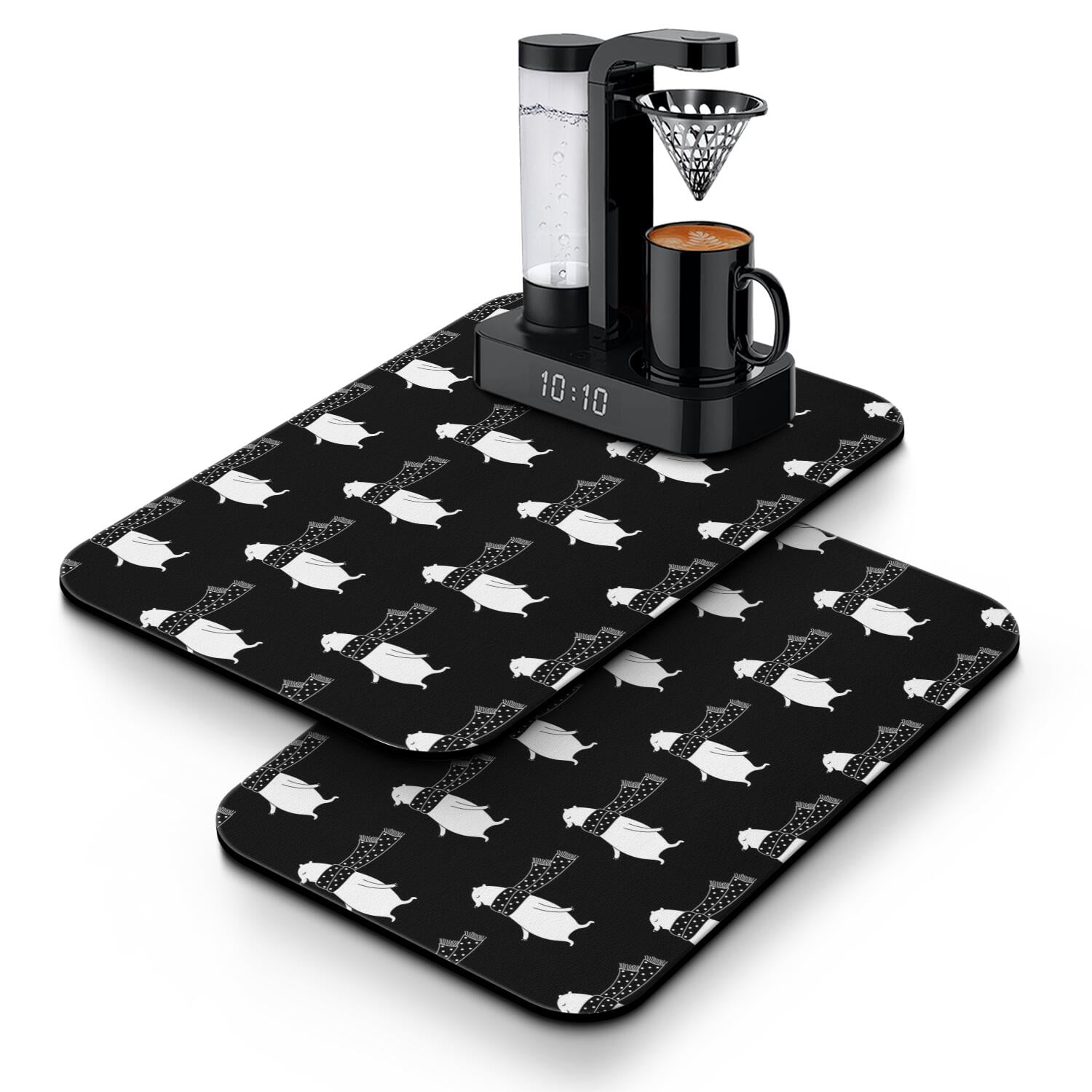 2pcs Watercolor Grizzly Bear Coffee Mat, Vintage Hunting Bear Print ...