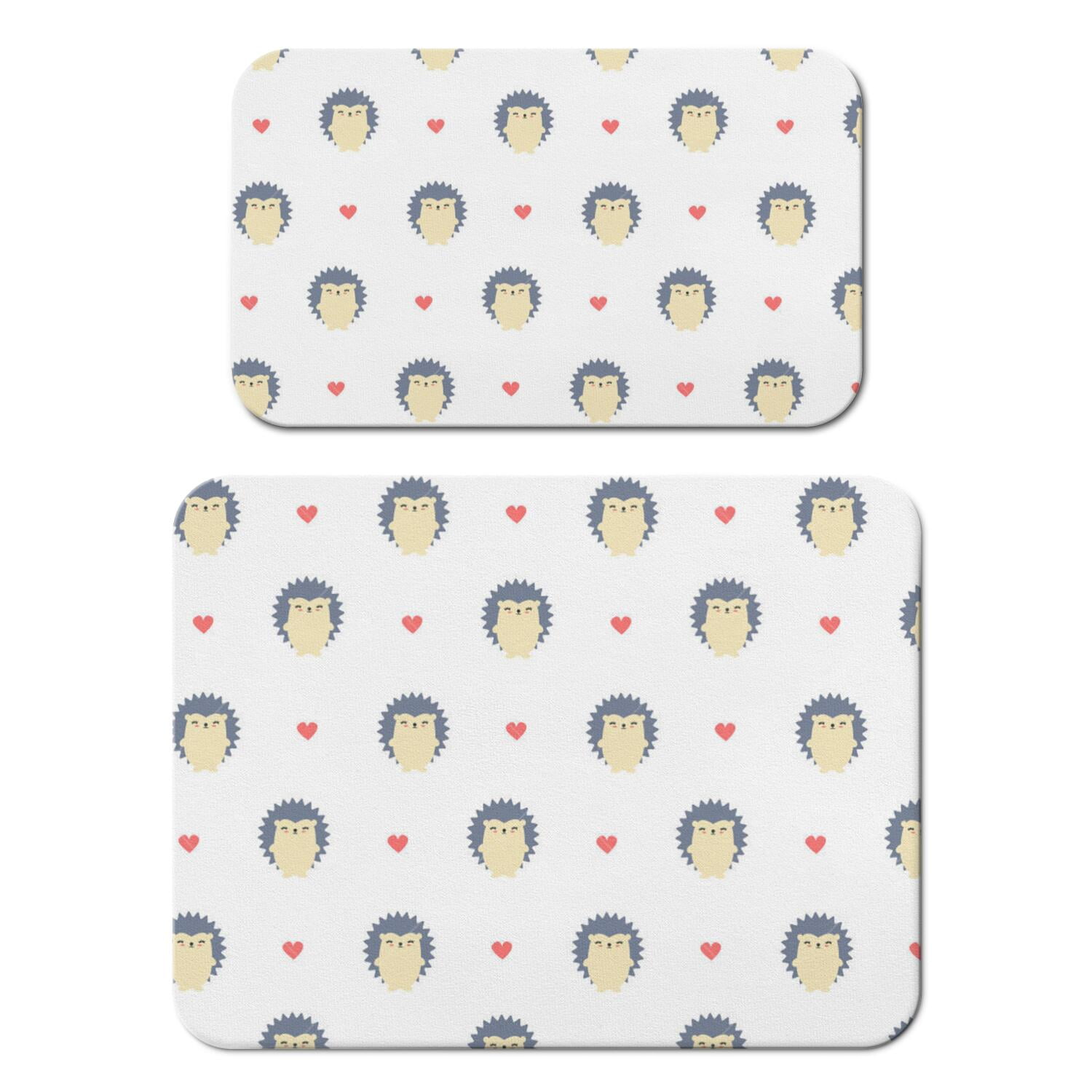 2pcs Watercolor Hedgehog Coffee Mat - Playful Hedgehog & Magical Night ...
