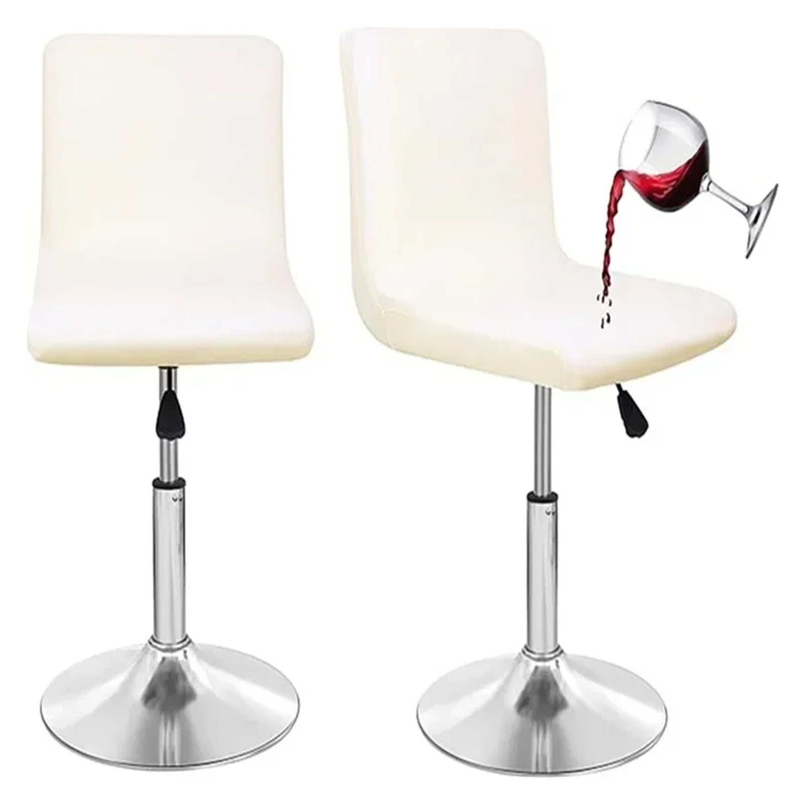 2pcs Waterproof Bar Chair Cover Pu Leather Short Back Bar Stool Covers ...