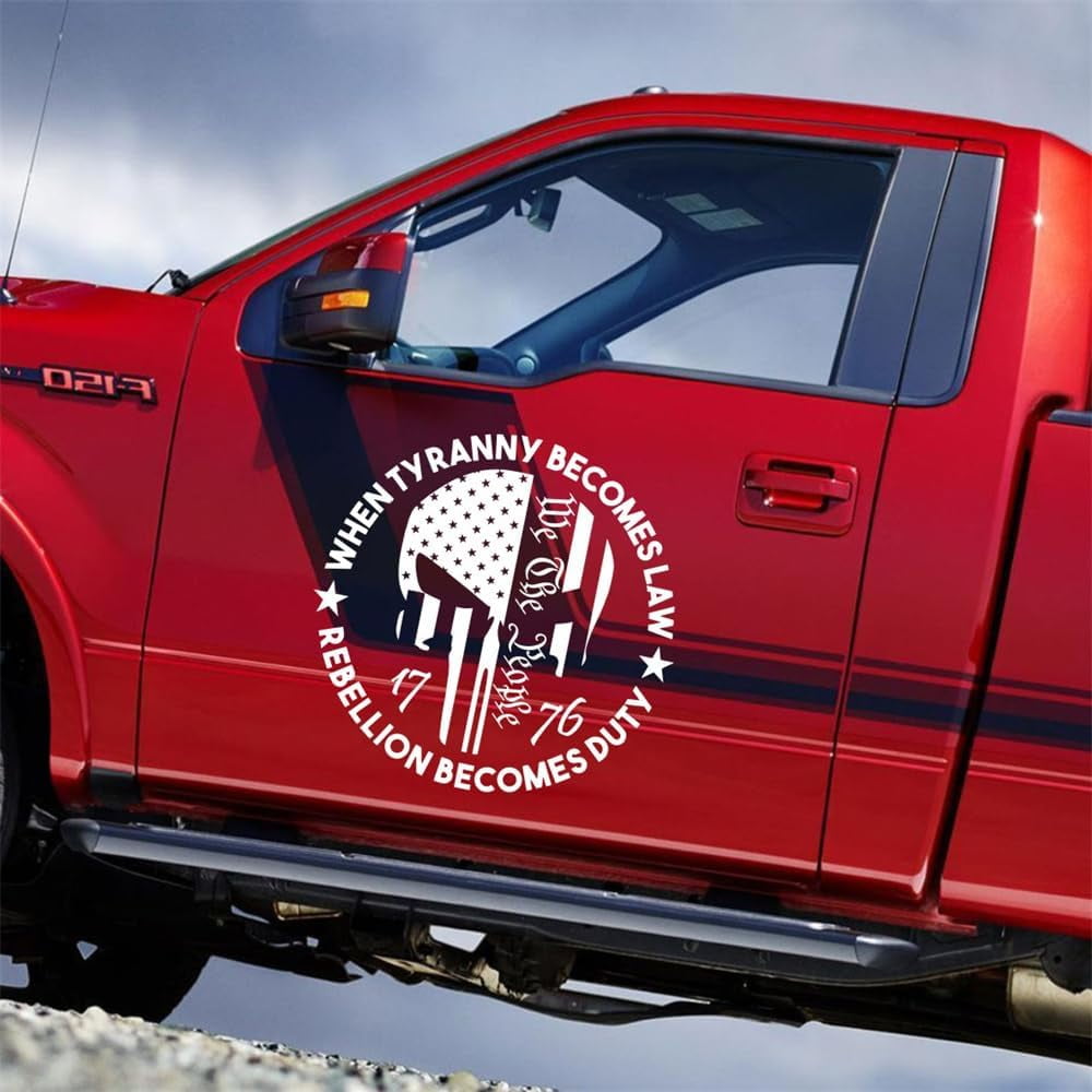 2pcs We The People Sticker Decals 1776 Distressed American USA Flag ...