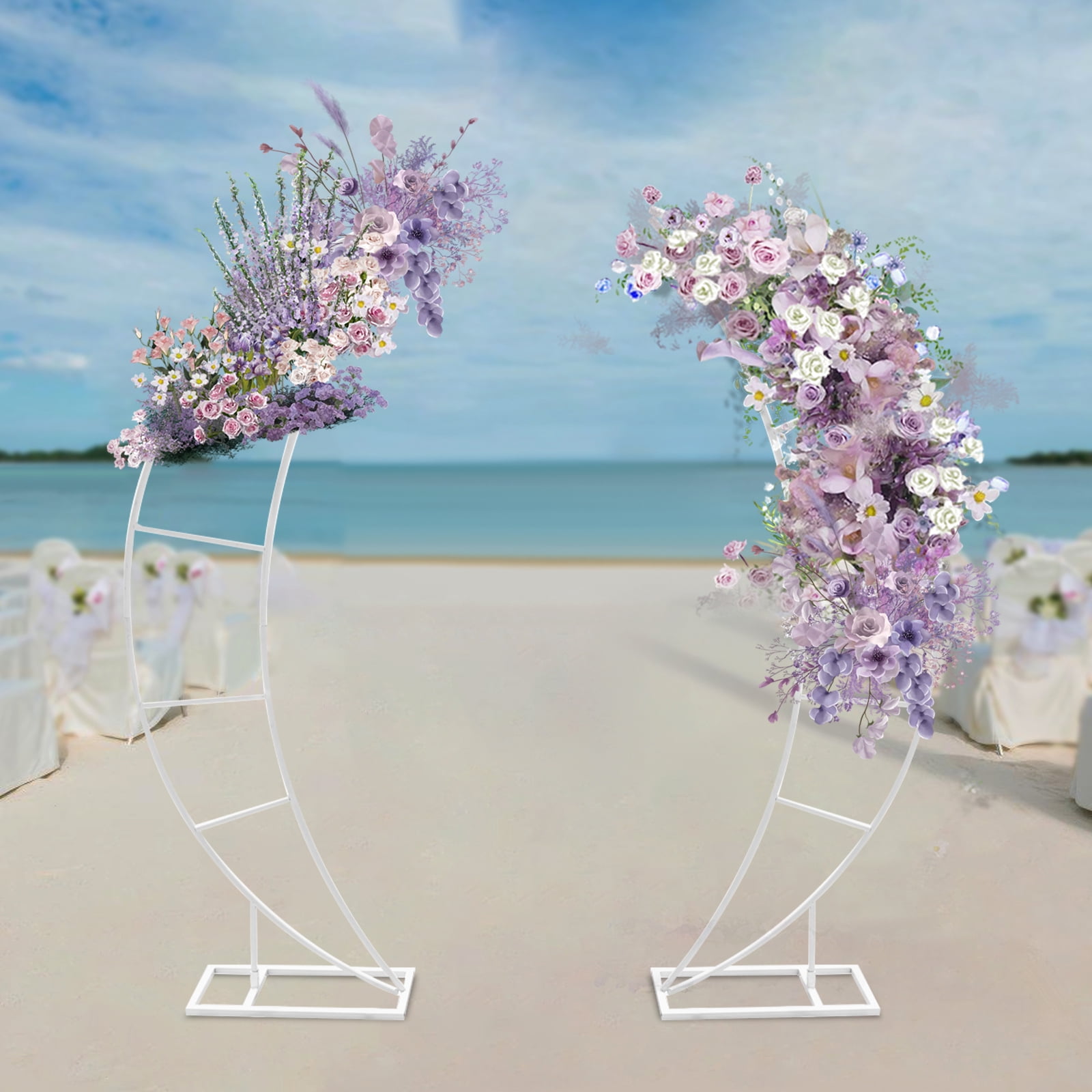 2pcs Wedding Arch Crescent Moon Floral Stand Party Framework Flower ...
