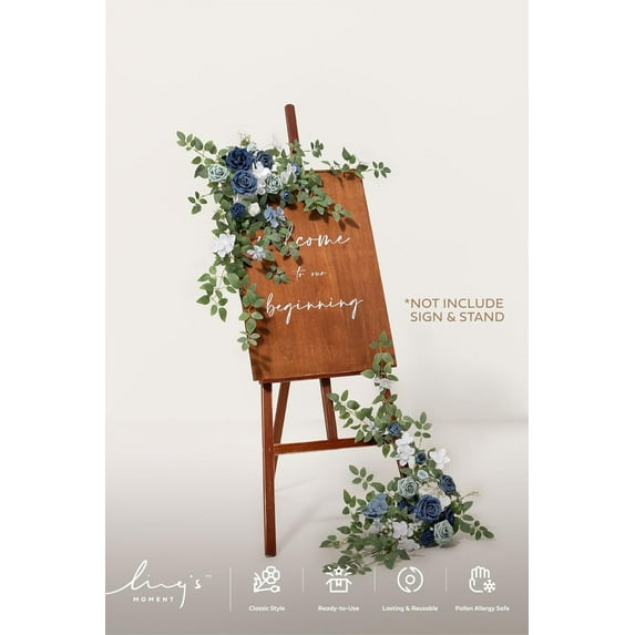 2pcs Wedding Flowers Garland Artificial Floral Swag Arch Decorations ...