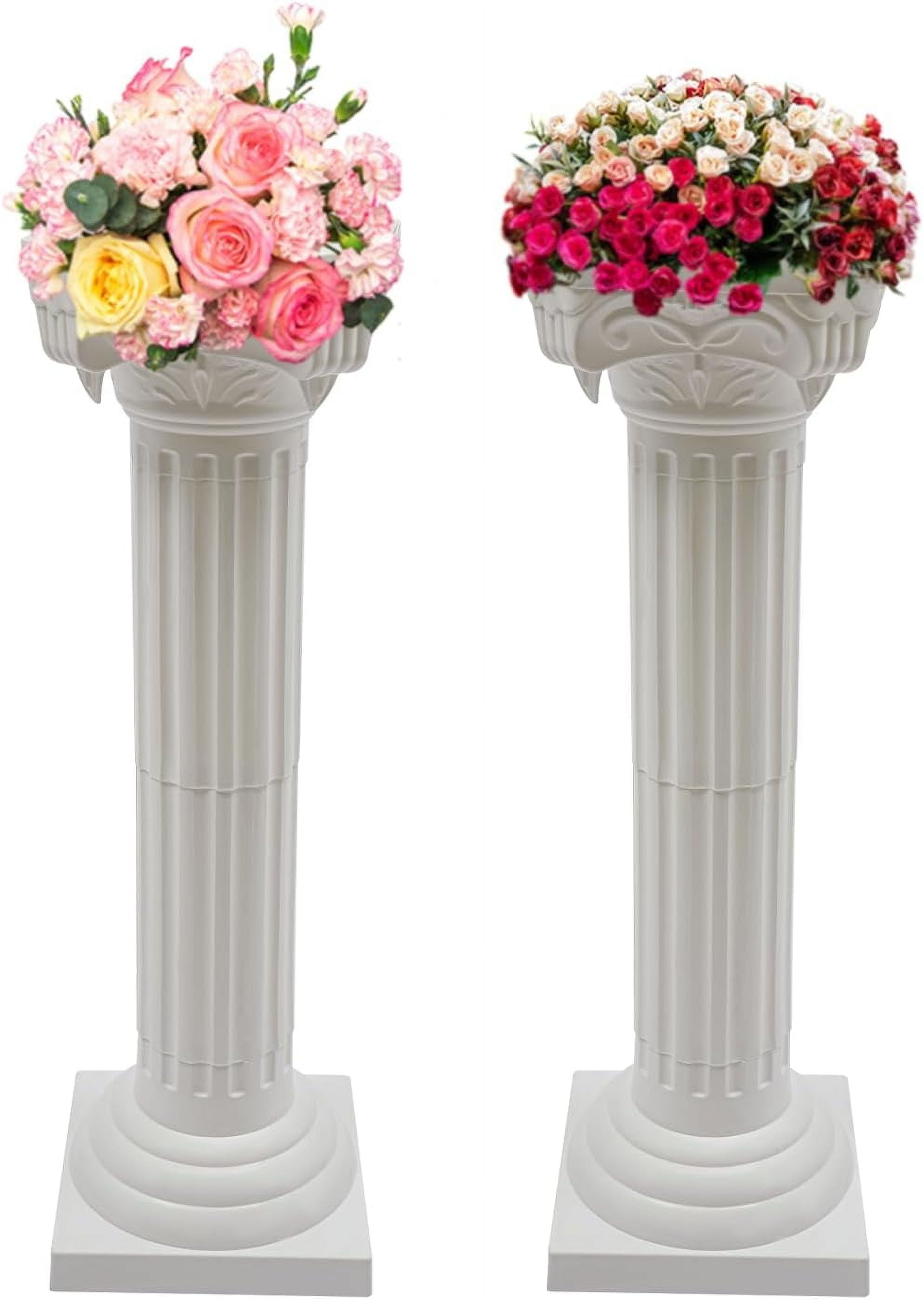 2pcs Wedding Roman Column Pillars Set 34.6" Tall Wedding Pillars Stand ...
