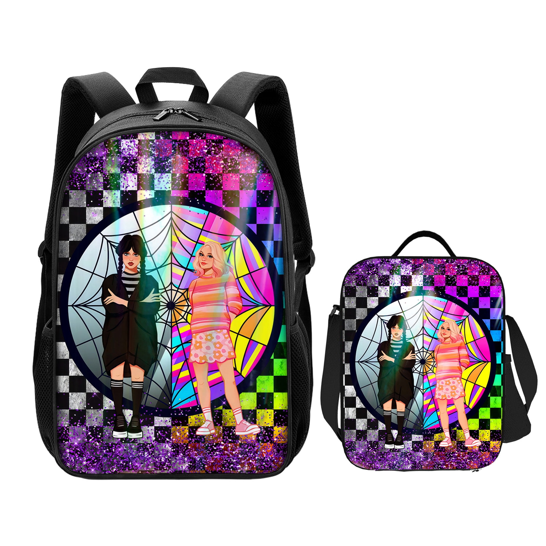 2pcs Wednesday Backpack Set Novelty Laptop Backpack With Lunch Bag ...