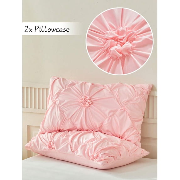 2pcs White Floral Polyester Pillowcases, Simple And Fashionable Design ...