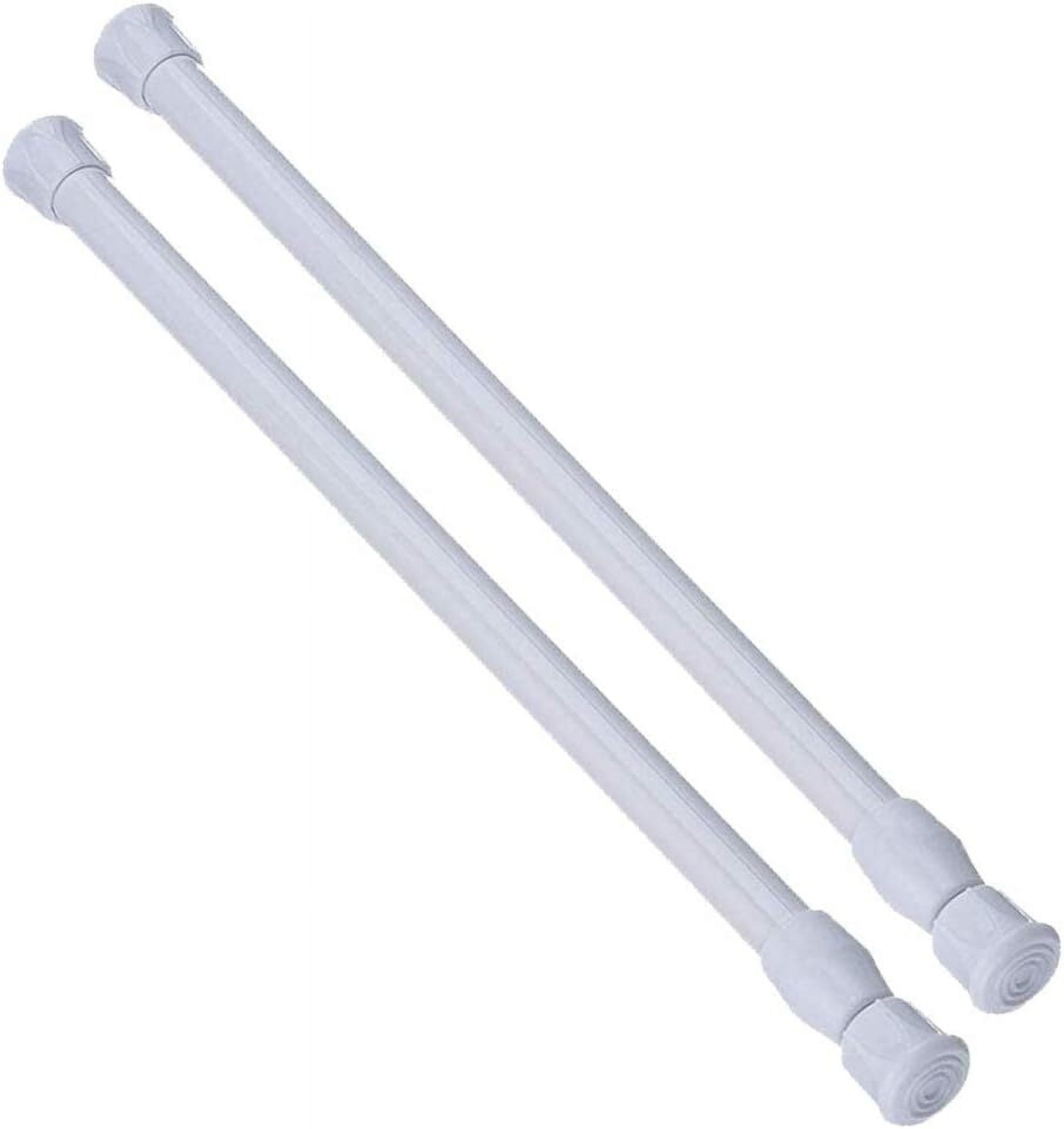 2pcs White Tension Rods 15.7 to 28 Inch, No Slip Tension Curtain Rod ...