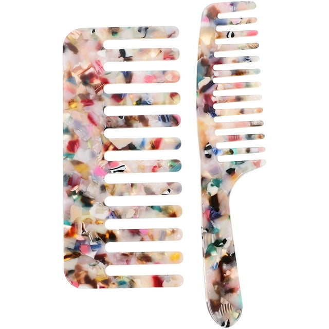 2pcs Wide Tooth Comb Detangle Comb Curly Hair Comb Wet and Dry Use ...
