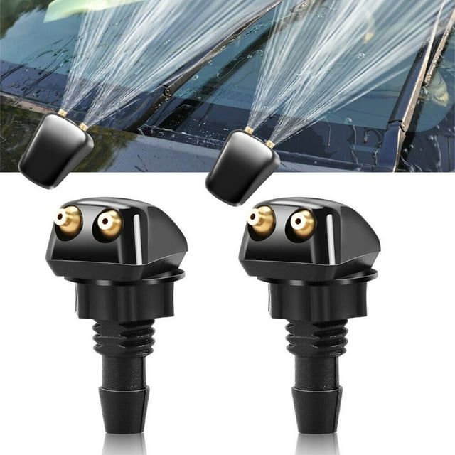 2pcs Windshield Washer Nozzle Wipers Car Dual Hole Water Spray ...