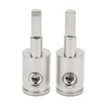 2pcs Wire Gauge Reducer 4ga To 8ga Audio Amp Input Adapter Amplifier Connection Brass Nickel