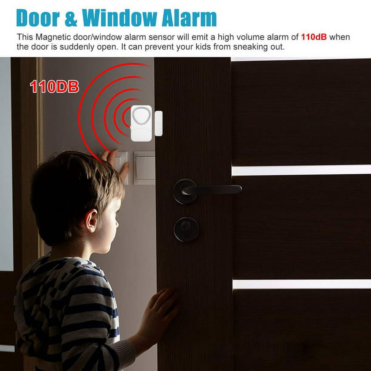 2pcs Wireless Door Alarm Sensor Chime,Motion Sensor Doorbell Window Door Alarm with 4-in-1 ...