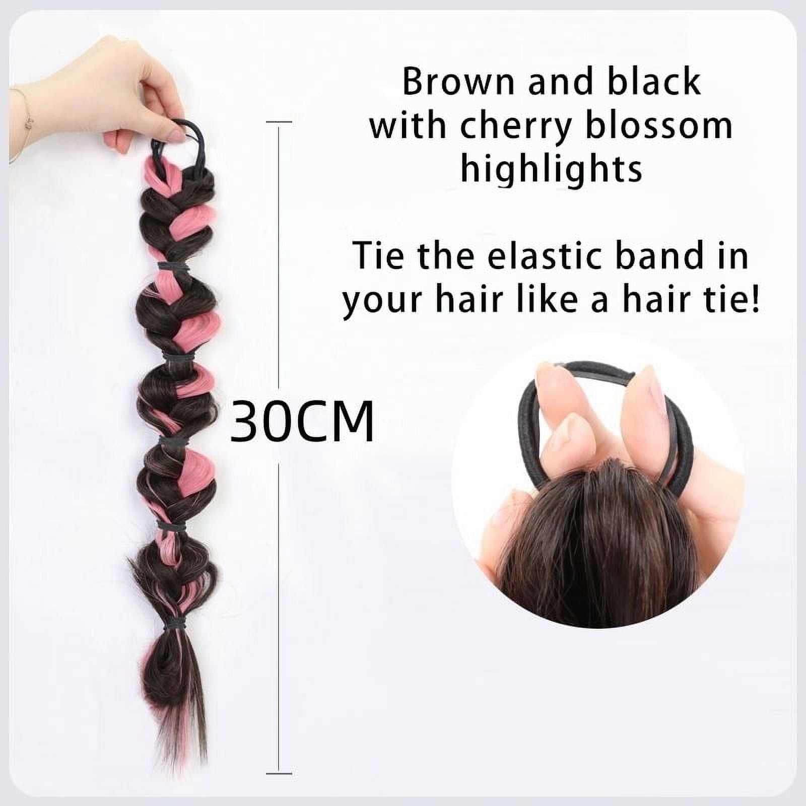2pcs Women's Wig Braided Puff Ponytail Synthetic Hair Boxing Braids ...