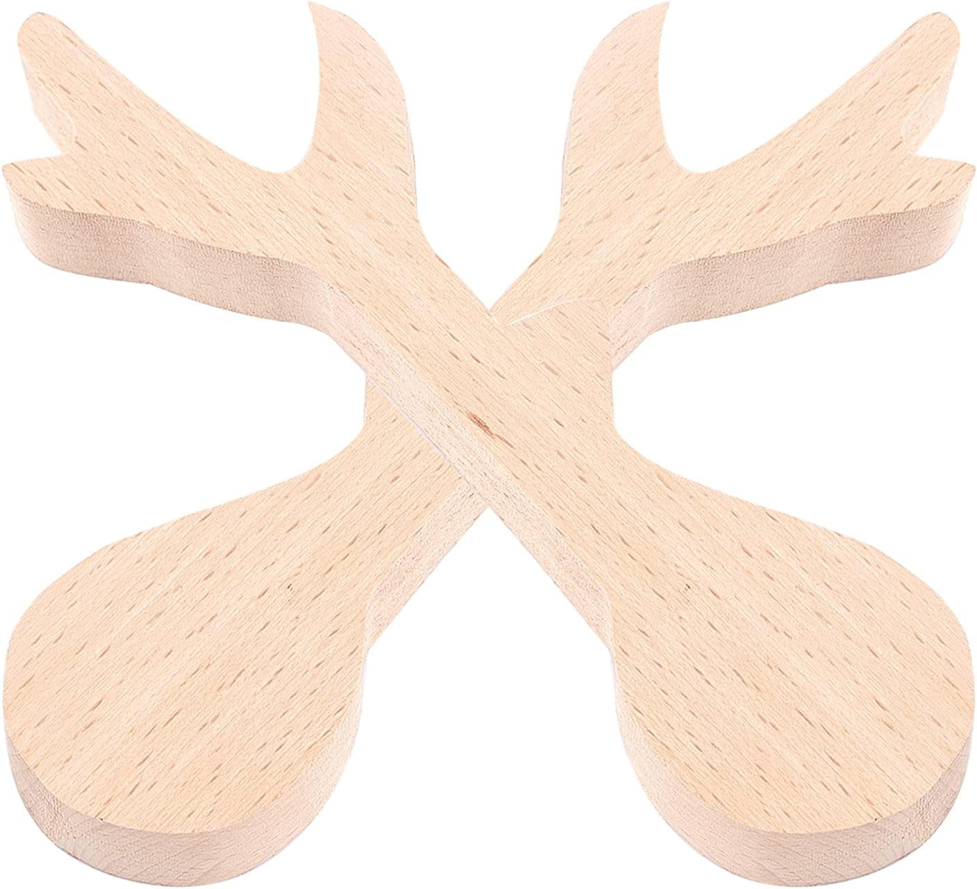 2pcs Wood Carving Spoon Blank Beech Wood Spoon Unfinished Wooden Craft ...