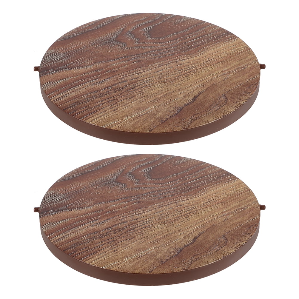 2pcs Wood Grain Plastic Waste Bin Covers Garbage Can Lids - Walmart.com