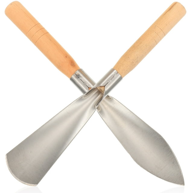 2pcs Wood Handle Stainless Steel Garden Trowels Heavy Duty Transplanter ...