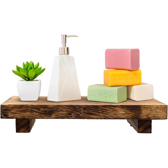 2pcs Wood Pedestal Stand, Wooden Riser Soap Tray for Kitchen Counter ...