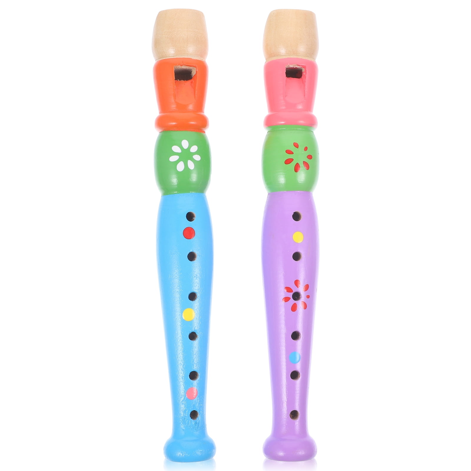 2pcs Wood Piccolo Flute Kids Musical Instruments Educational Music Toys ...