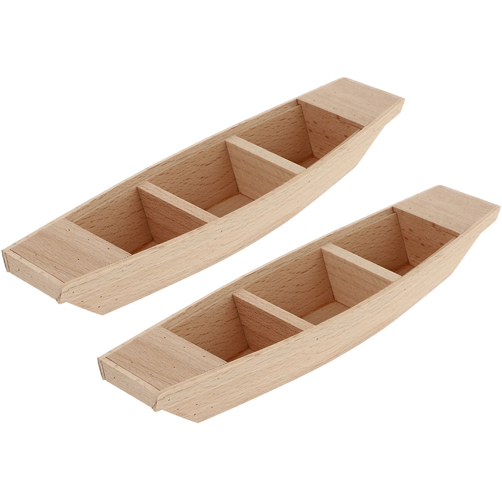 Wooden Boat Model with Rustic Texture for Home Use Unfinished Beige ...