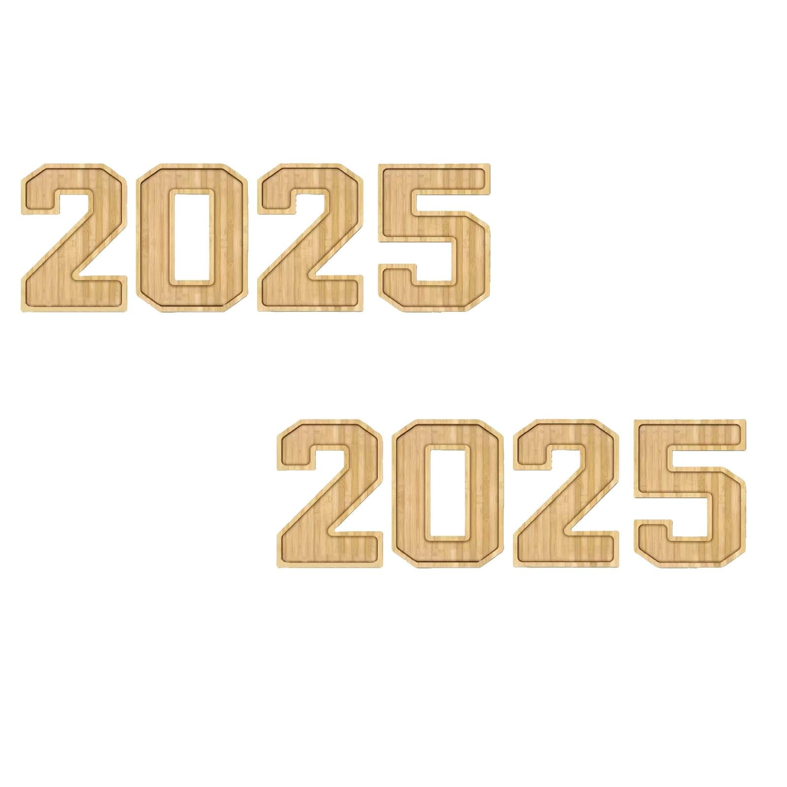 2pcs Wooden 2025 Graduation Decorations 2025 Number Charcuterie Board ...