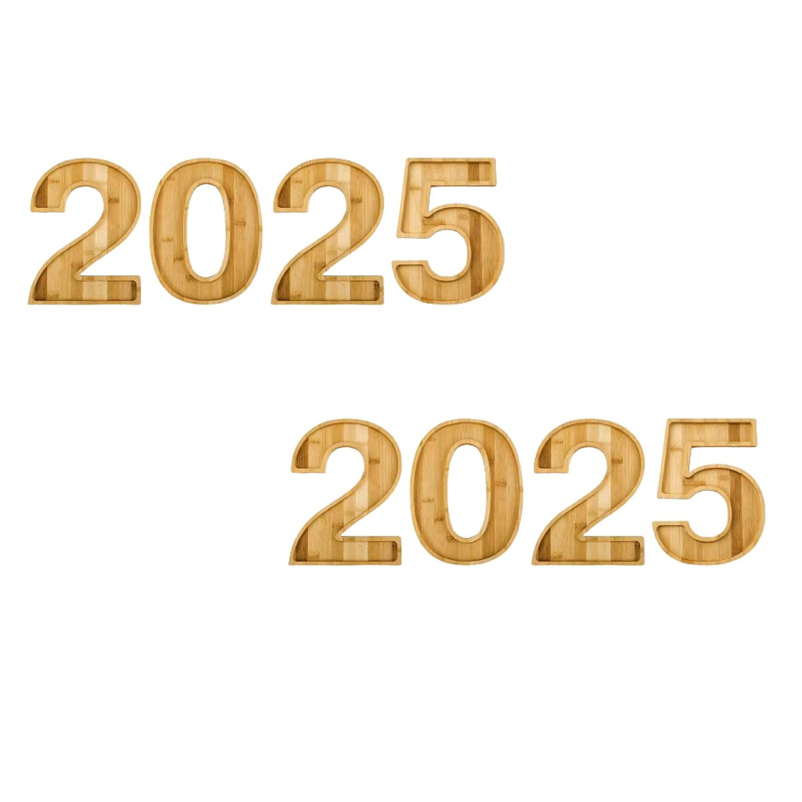 2pcs Wooden 2025 Graduation Decorations 2025 Number Charcuterie Board ...