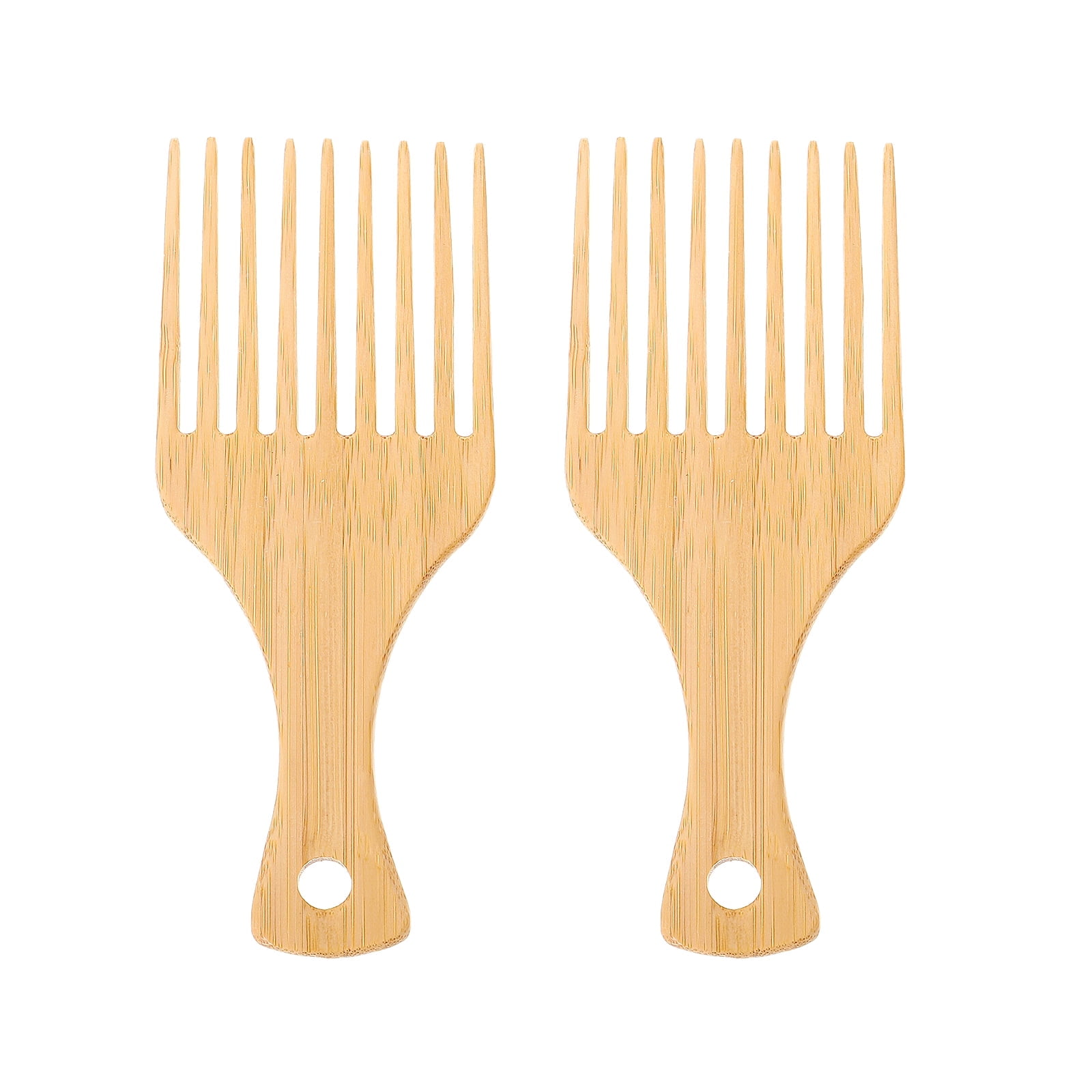 2pcs Wooden Comb Afro Pick Hair Lift Combs Wide-tooth Detangling Comb ...