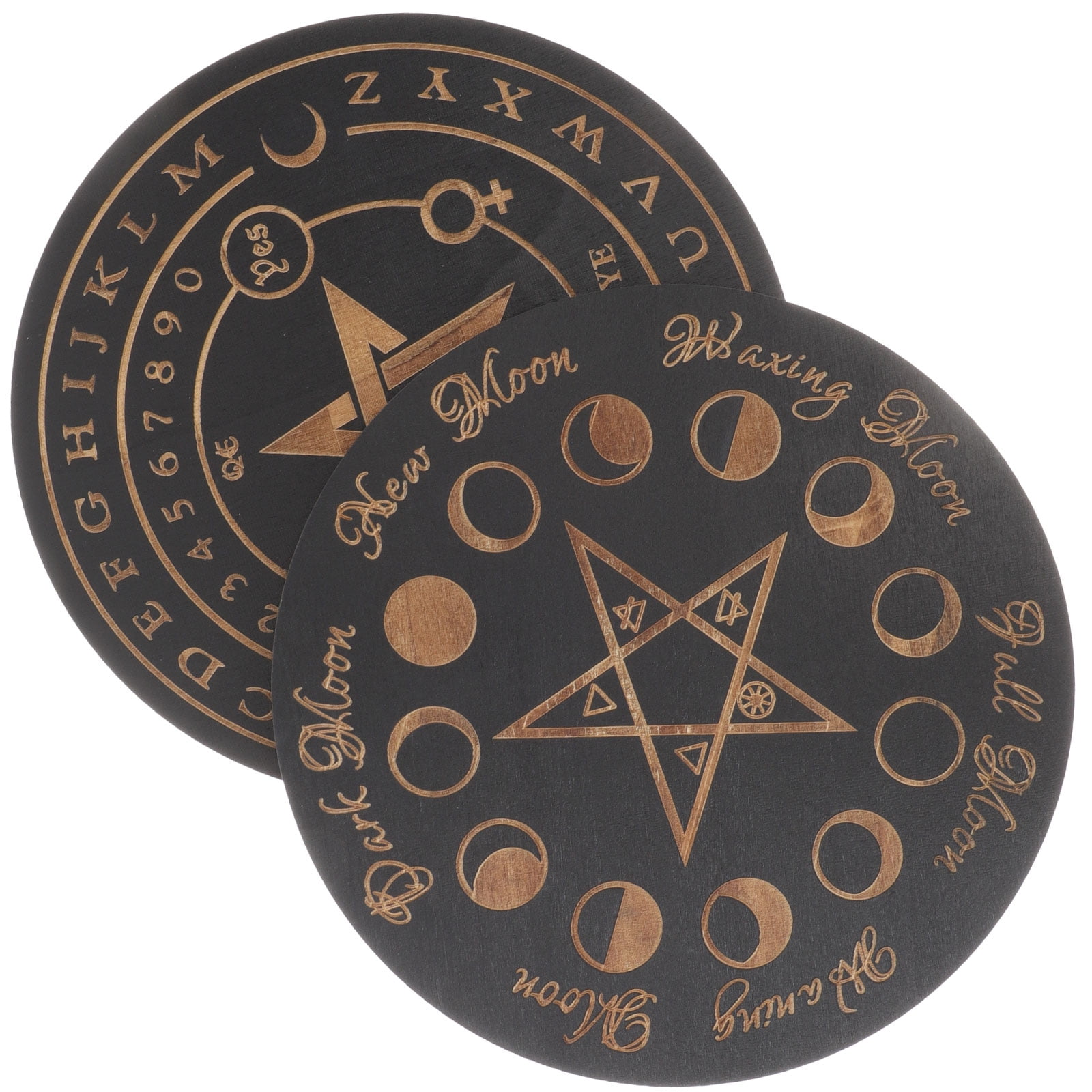 WHAMVOX 2pcs Wooden Divination Plate Set Divination Desk Board ...