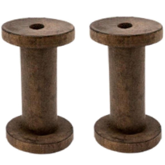 2pcs Wooden Empty Spools for Wire, Bobbins Wood Sewing Embroidery ...