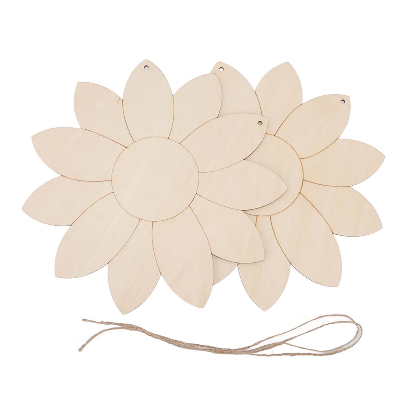 2pcs Wooden Flower Cutouts DIY Lotus Shape Unfinished Wooden Cutouts ...